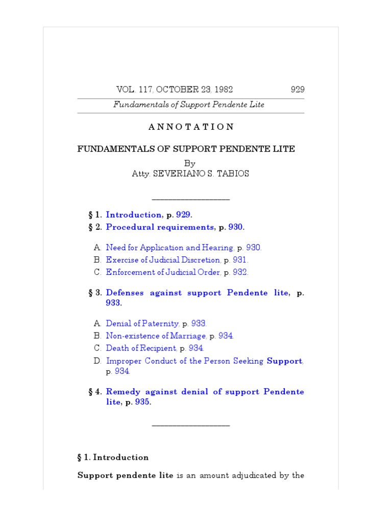 Fundamentals of Support Pendente Lite | PDF | Certiorari | Contempt Of ...