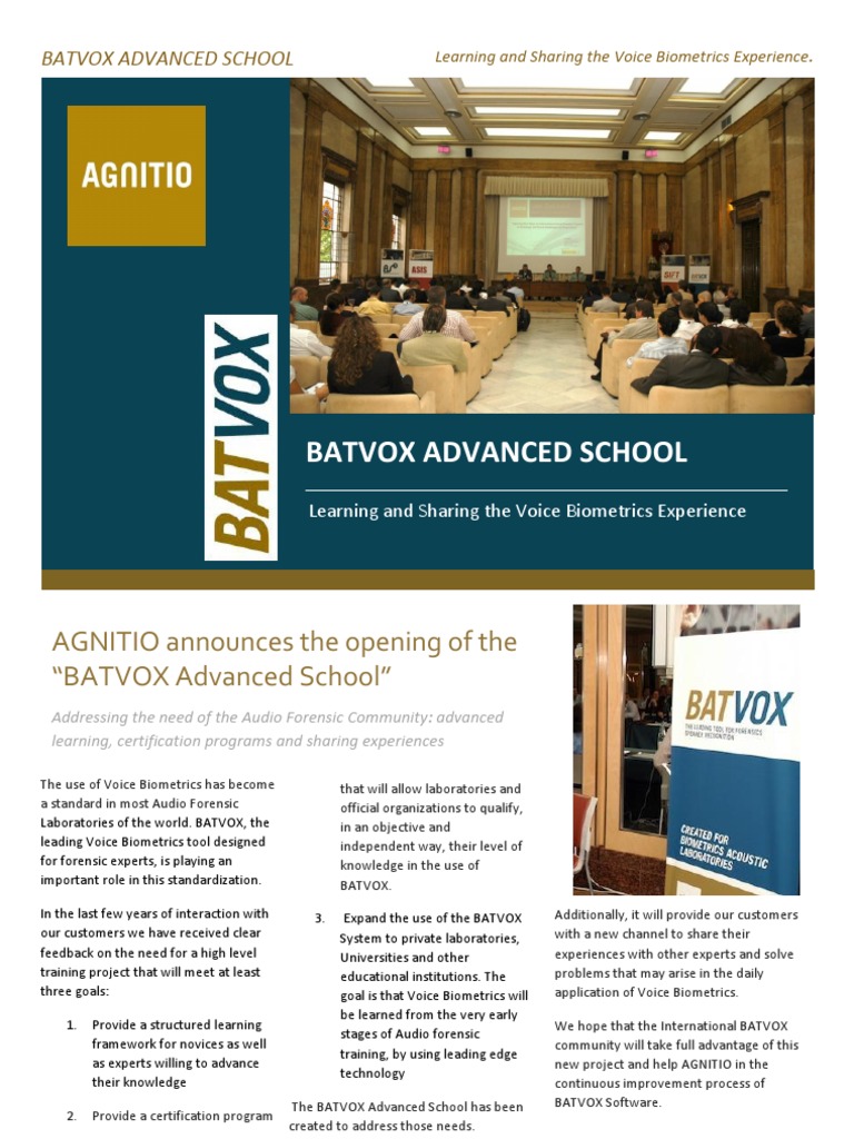 Batvox Advanced School Brochure June 2012 | PDF | Expert | Professional ...
