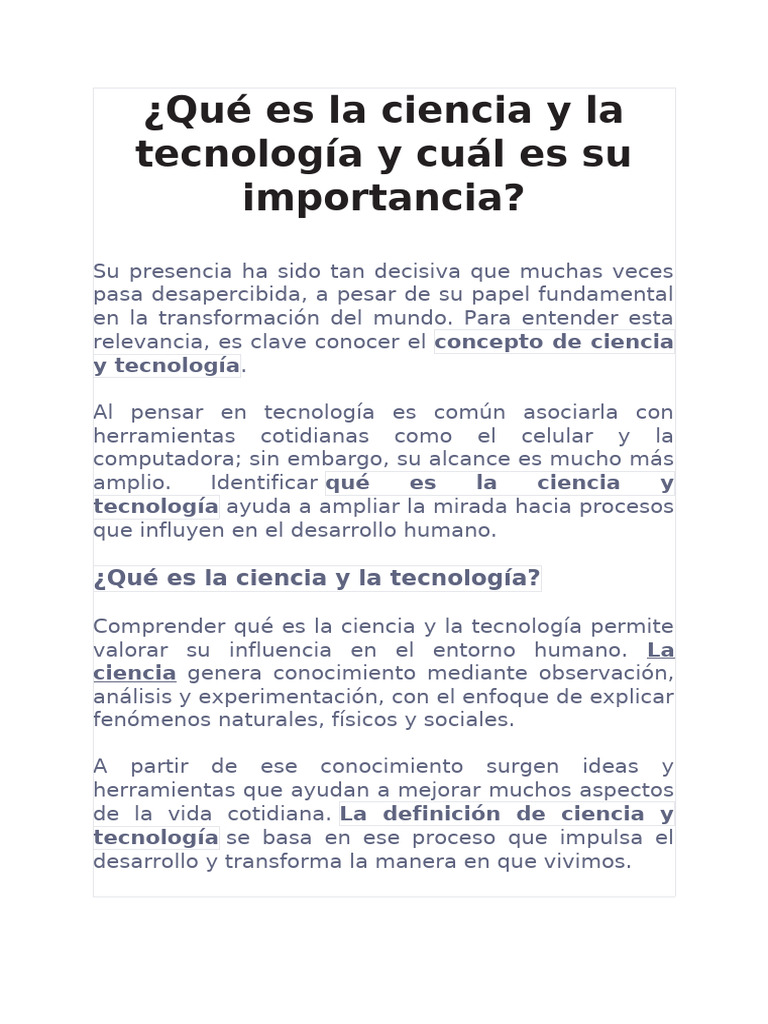 CIENCIA Y TECNOLOGIA | PDF | Sociedad | Science