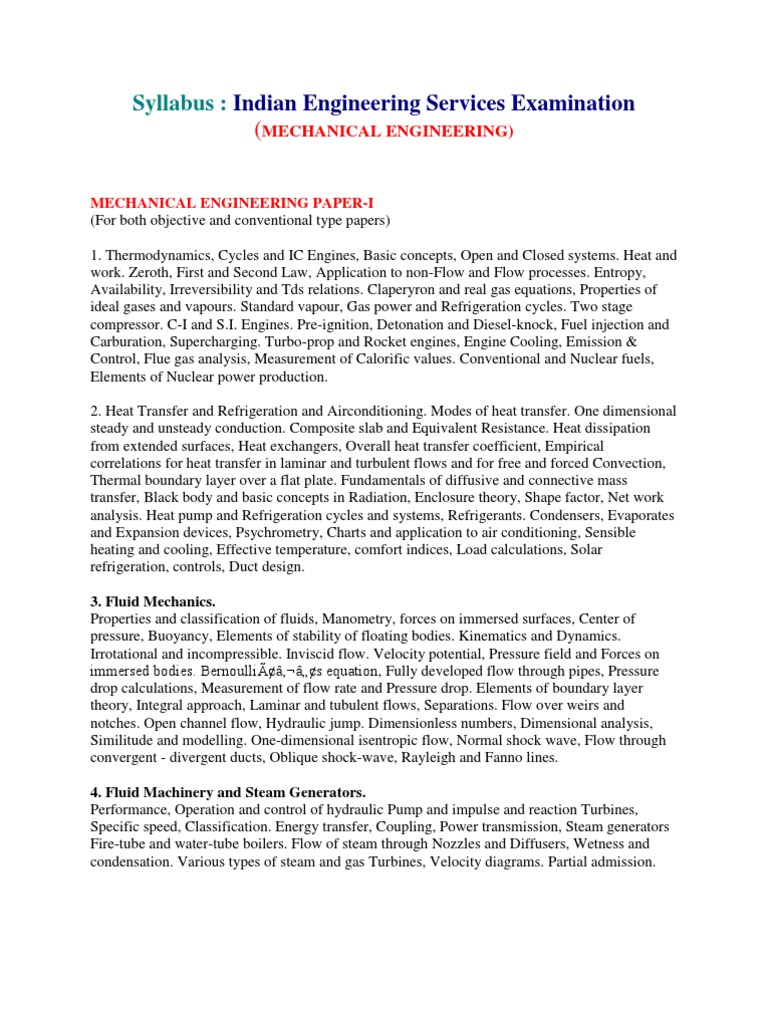 Syllabus:: Indian Engineering Services Examination | Download Free PDF ...