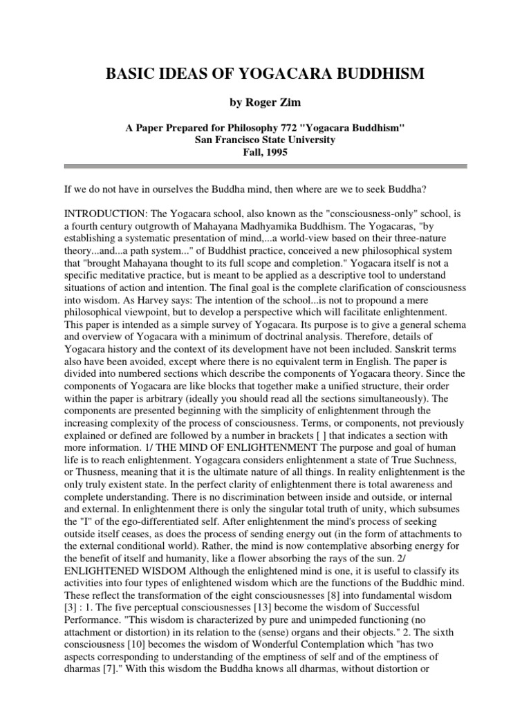 Basic Ideas of Yogacara Buddhism | PDF | Perception | Consciousness