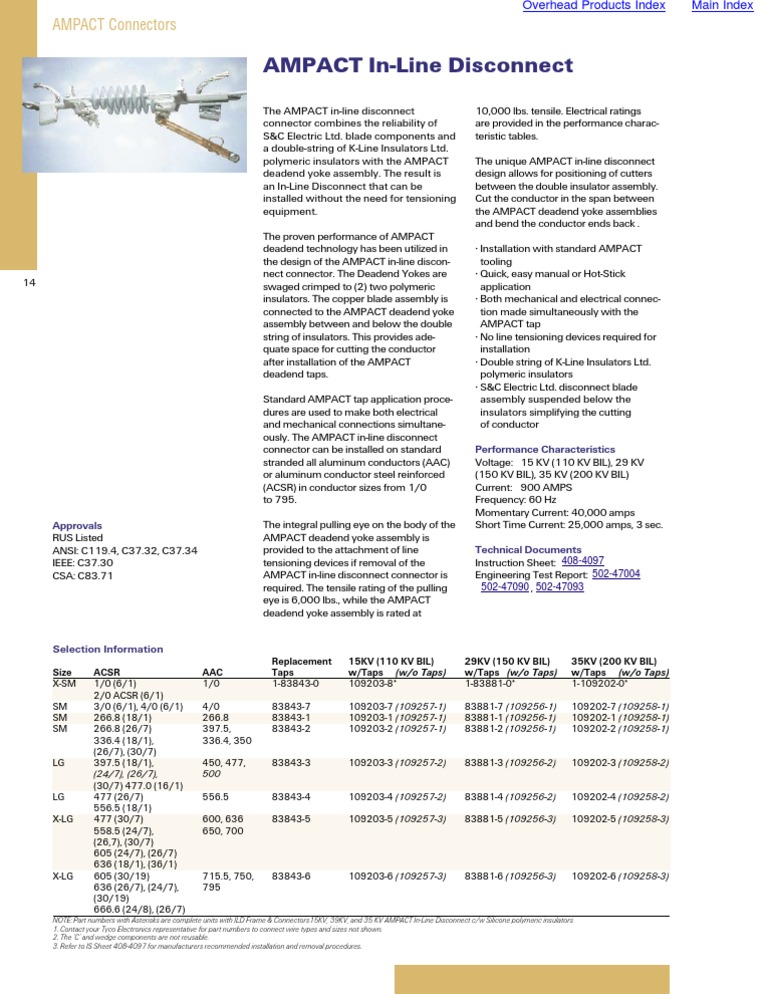 Ampact Line Disconnect | PDF | Electrical Connector | Insulator ...