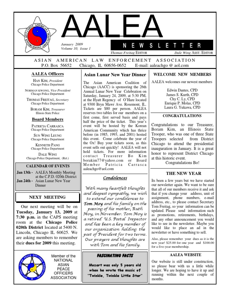 N E W S L E T T E R: AALEA Officers | PDF
