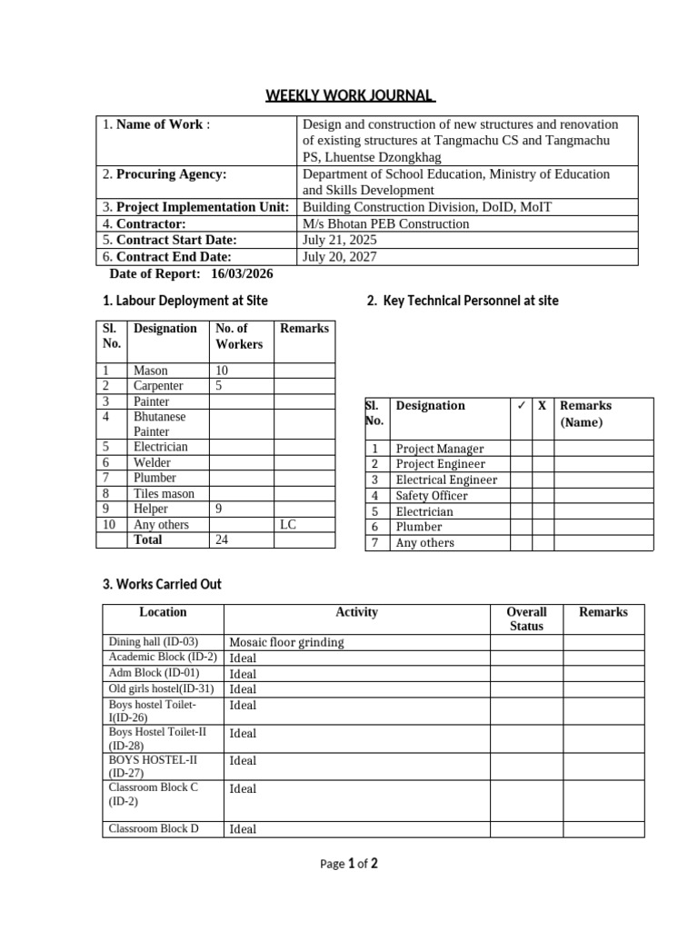 Daily Work Journal-5 - Copy | PDF | Concrete | Structural Engineering