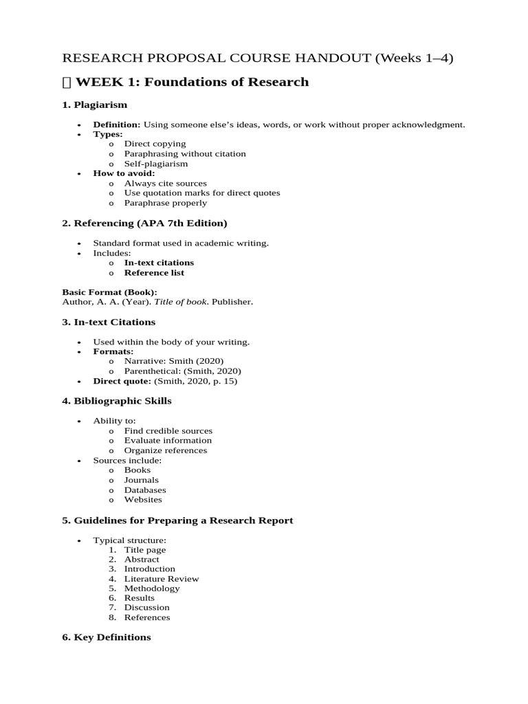 Research Proposal Course Handout | PDF | Methodology | Qualitative Research