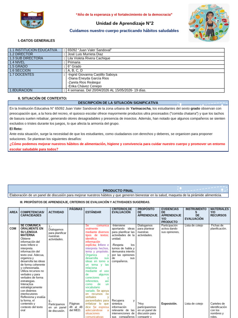 UNIDAD 2 - 6TO GRADO-2026 (1) (2) | PDF | División (Matemáticas) | Decimal