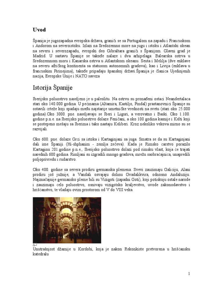 Seminarski Spanija | PDF