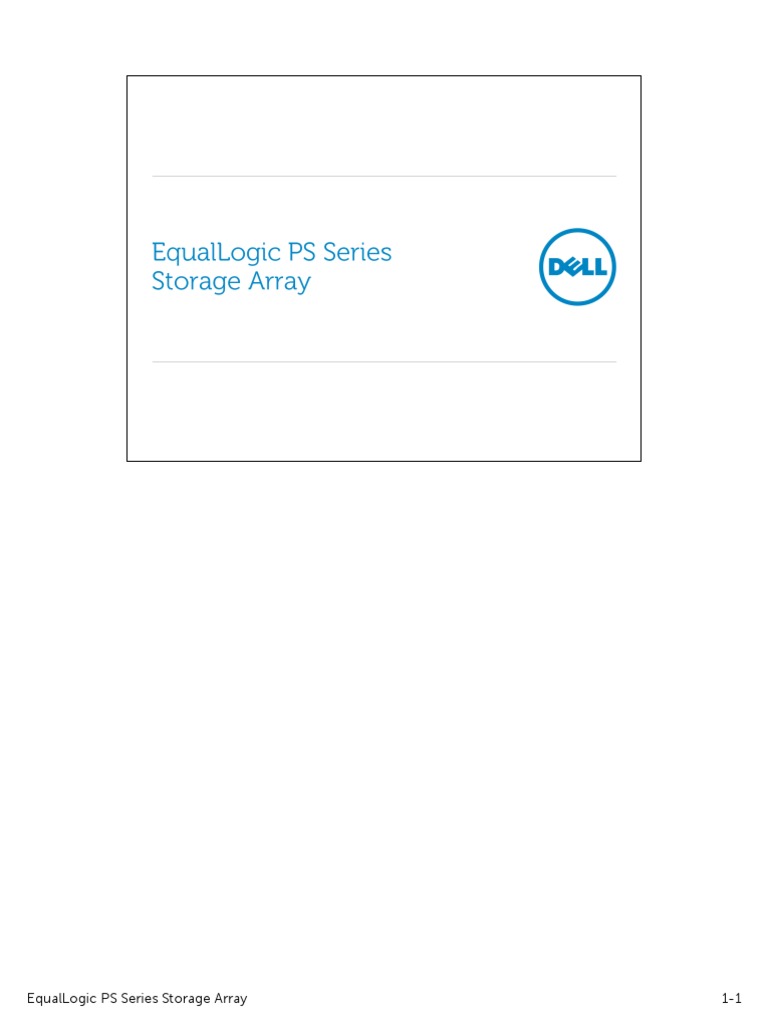 Module 01 EqualLogic PS Series Storage Array | PDF | Computer Data ...