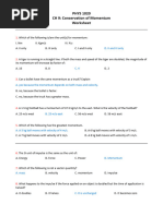 Momentum Multiple Choice Questions | PDF | Collision | Momentum