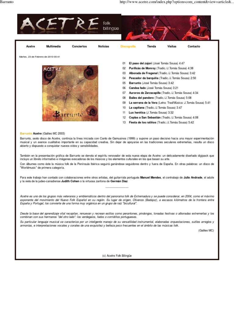 Barrunto: Folk Ibérico Innovador | PDF | España | Portugal