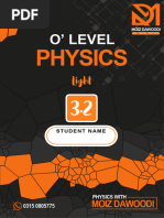 IGCSE/O Level Physics Light Exercise | PDF | Optics | Prism
