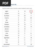 Number Words: 11 to 20 Activities | PDF