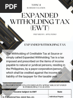 EWT Rates for Various Income Payments | PDF | Withholding Tax | Payments