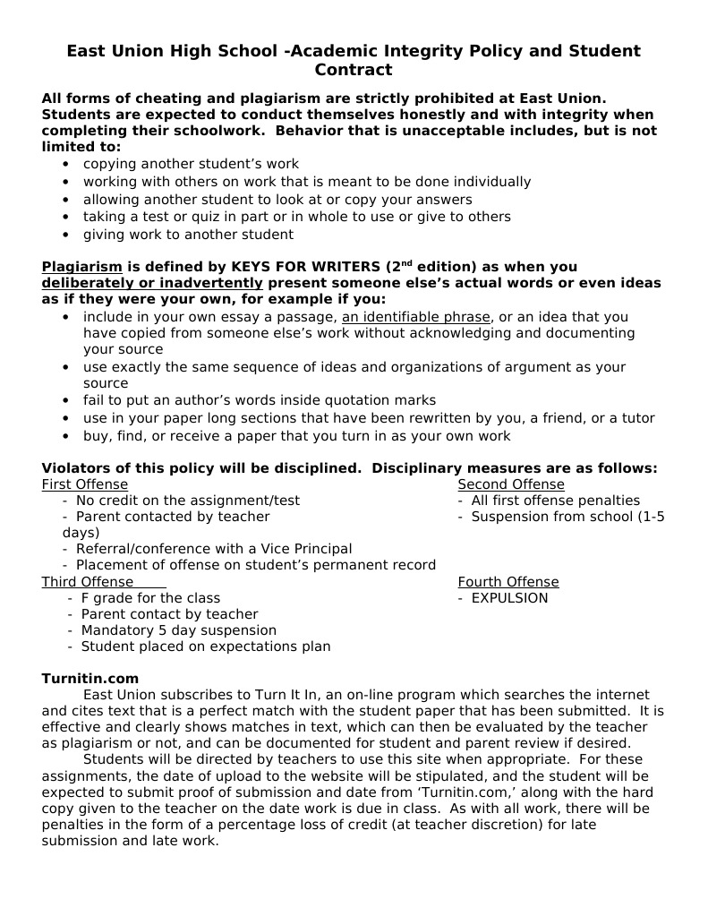 Plagiarism Contract | PDF | Turnitin | Plagiarism