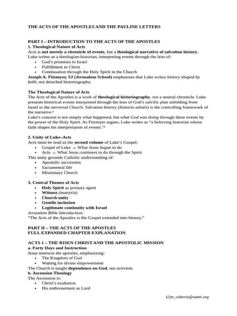 THE ACTS OF THE APOSTLES AND THE PAULINE LETTERS | PDF | Acts Of The ...