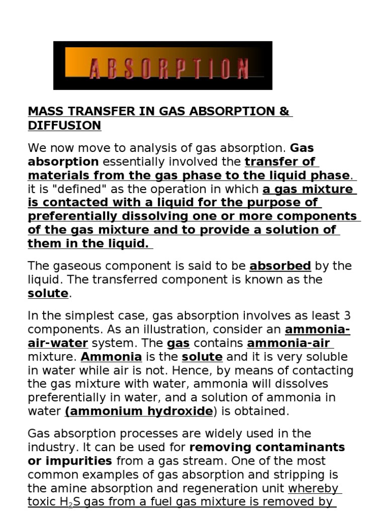 Gas Absorption | PDF | Solubility | Distillation