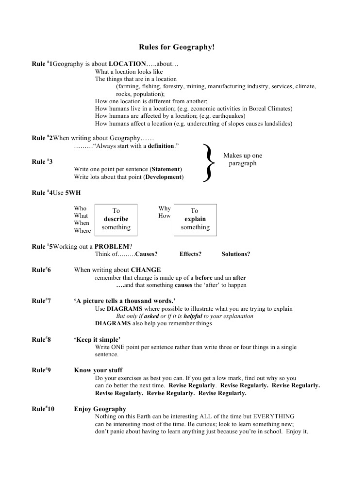 Rules For Geography | PDF