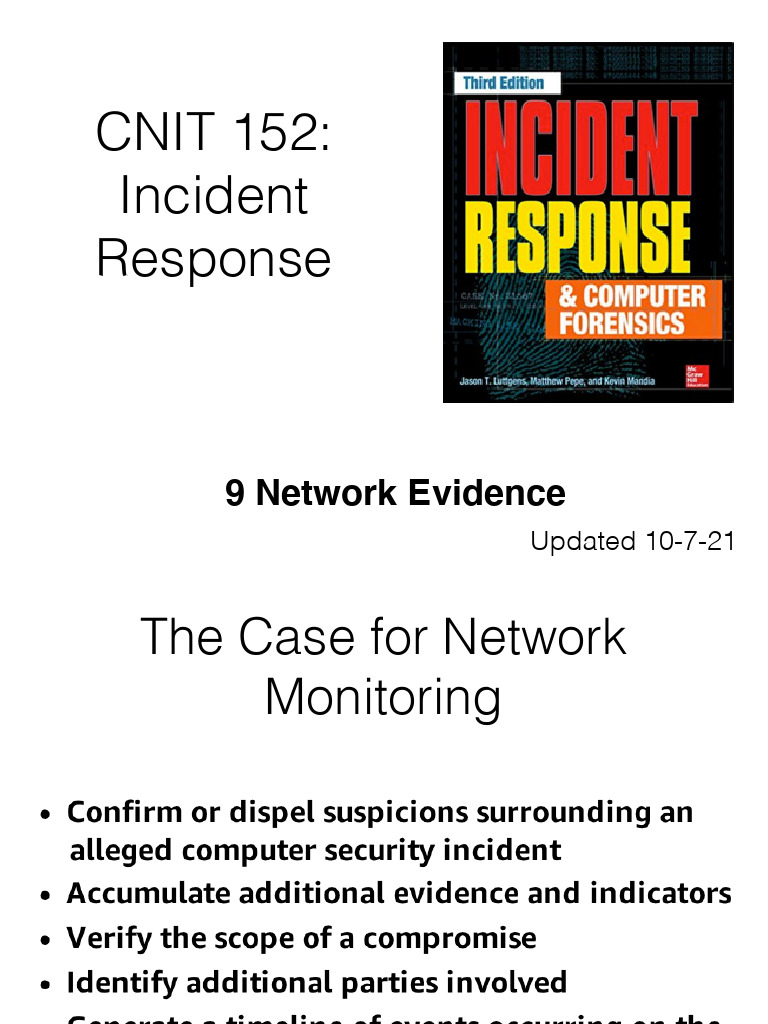 Incident Response Chapter 9 | PDF | Computer Network | Computer ...