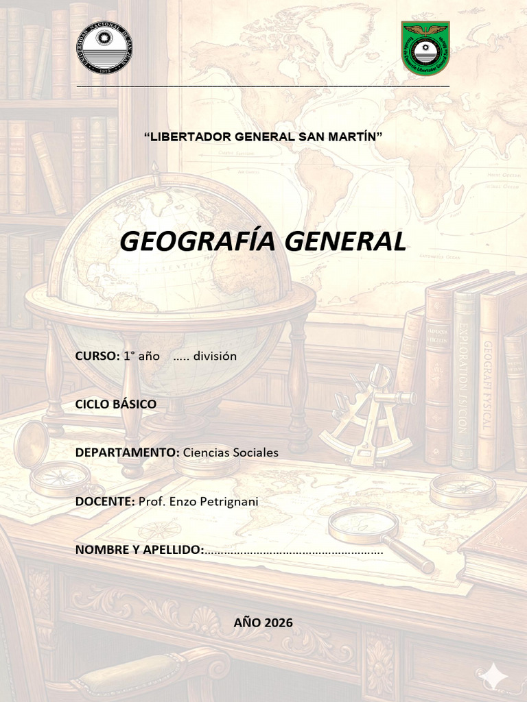 Cuadernillo Geografía General - 2026 | PDF | Placas tectónicas | Mapa