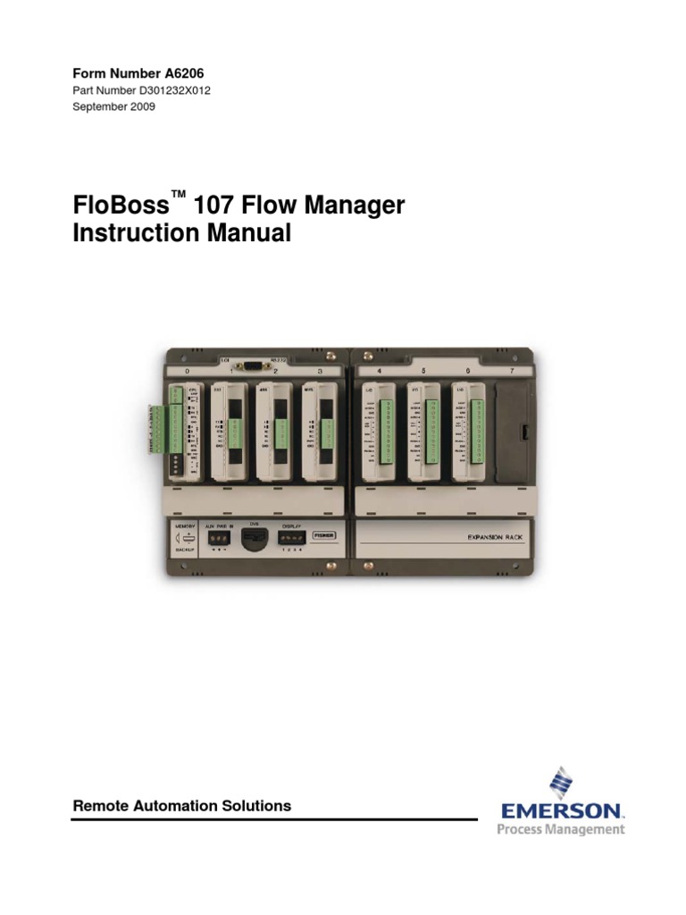 Floboss 107 Instruction Manual | PDF | Input/Output | Central ... Floboss 107 Instruction Manual | PDF | Input/Output | Central ...