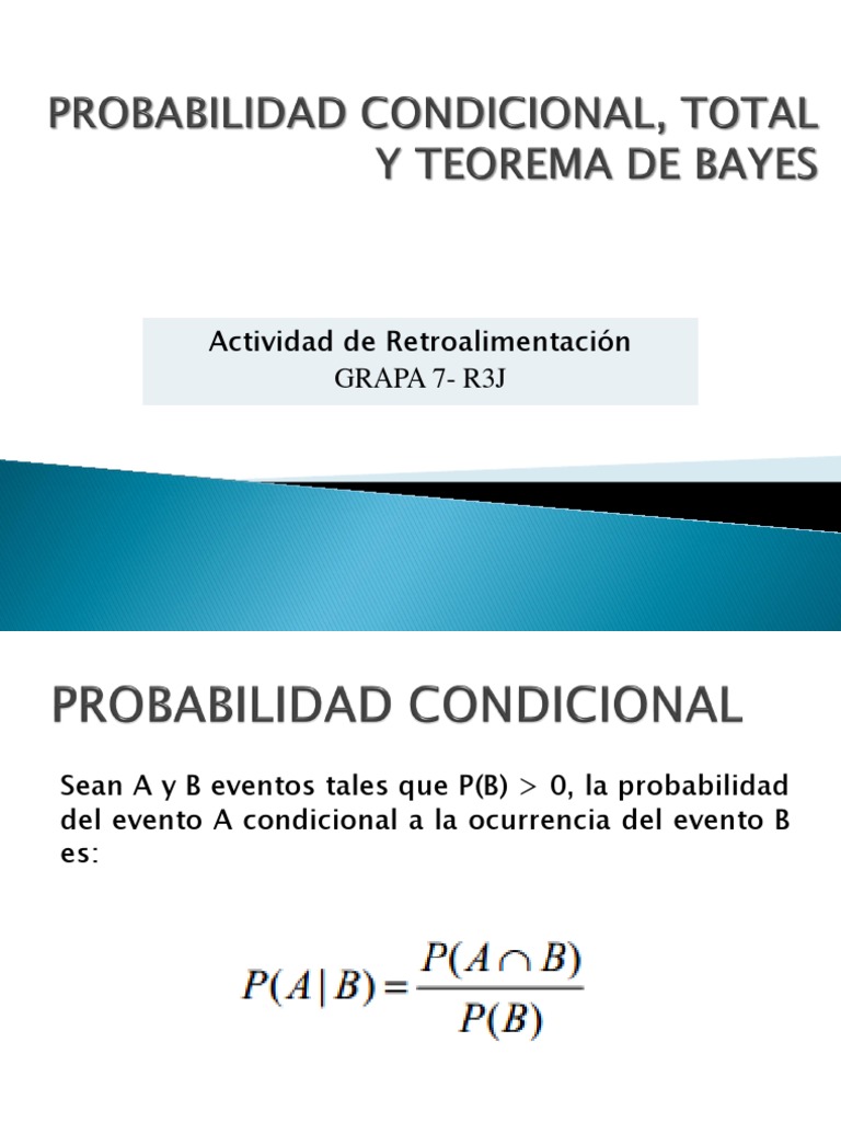 Probabilidad Condicional, Total y Teorema de Bayes | Descargar gratis PDF | Probabilidad ...
