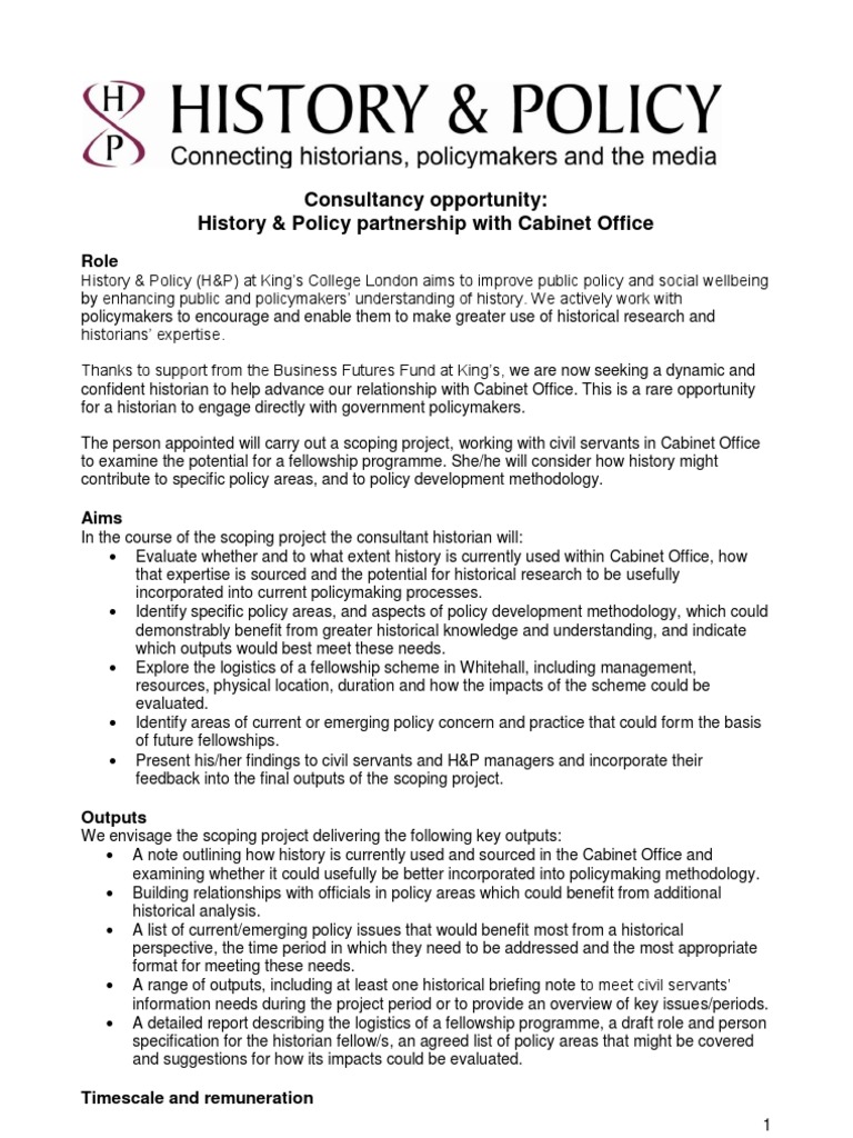 2011 History and Policy Caboff Historian Job Description | PDF ...