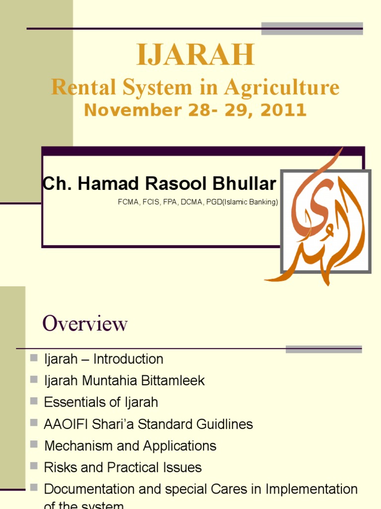 Ijara | PDF | Islamic Banking And Finance | Lease