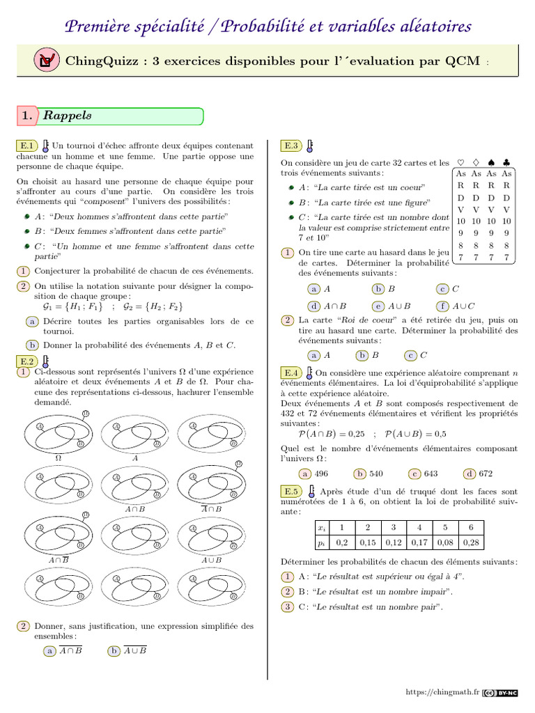 probabilite-variable-aleatoire | PDF | Loi de probabilité | Variable ...