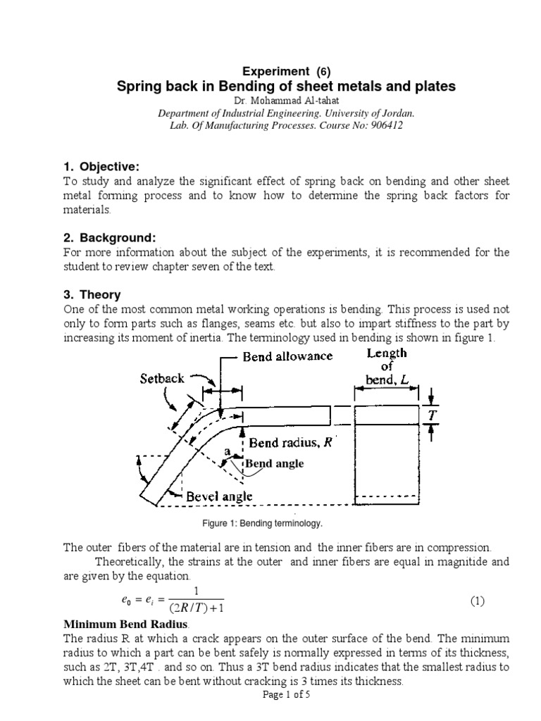 6 Spring Back in Bending of Sheets and Plates | PDF | Bending ...