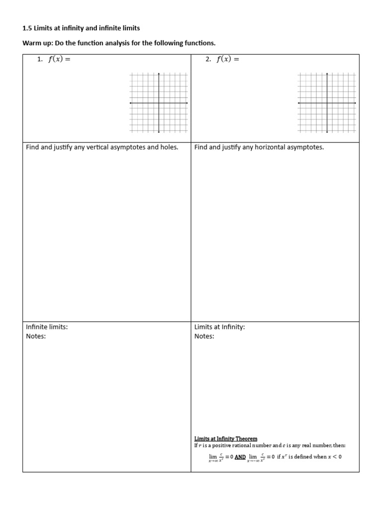 1.5 Limits at Infinity and Infinite Limits-HO-SE | PDF