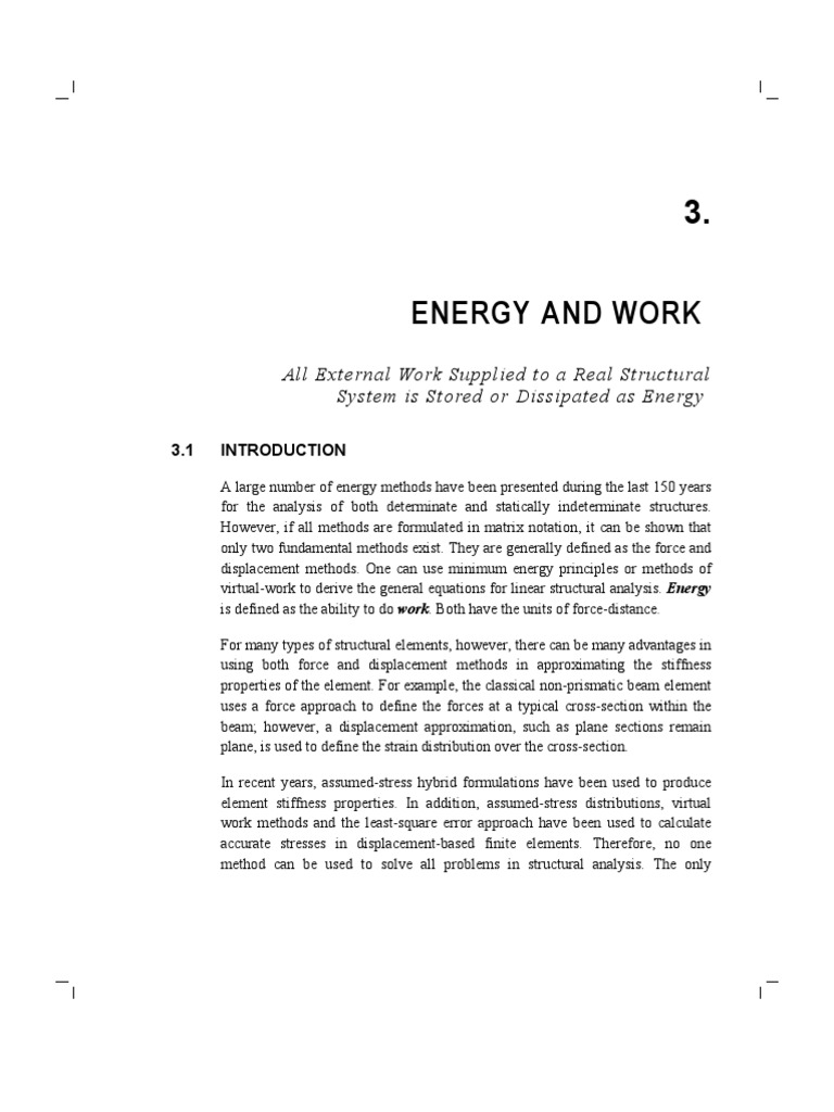 Energy and Work: All External Work Supplied To A Real Structural System ...