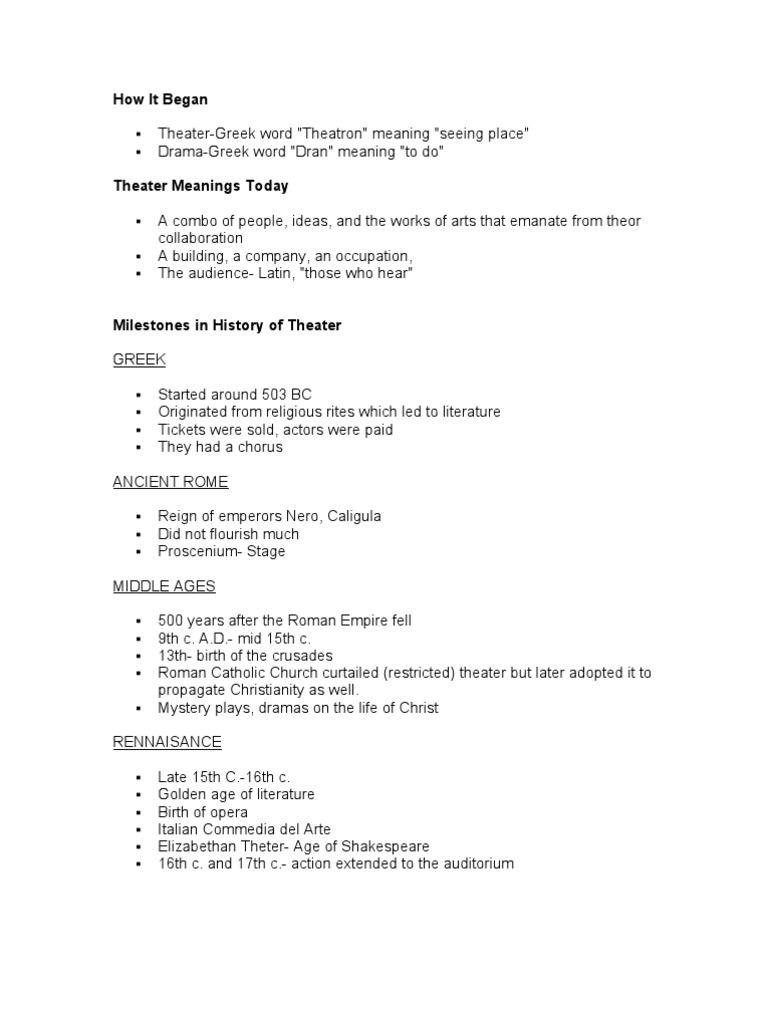 Theatre History | PDF