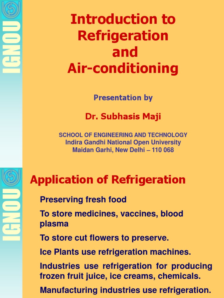 Introduction of REfrigerator | PDF | Air Conditioning | Refrigeration