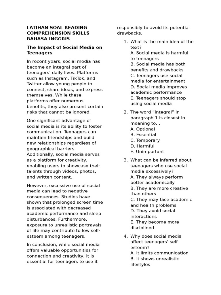 Reading Comprehension Test | PDF | Conservation Biology | Learning