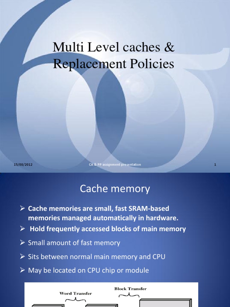 Multilevel Caches and Replacement Policies | PDF | Cpu Cache | Computer Data Storage