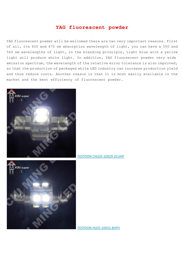 YAG Fluorescent Powder | PDF | Science & Mathematics