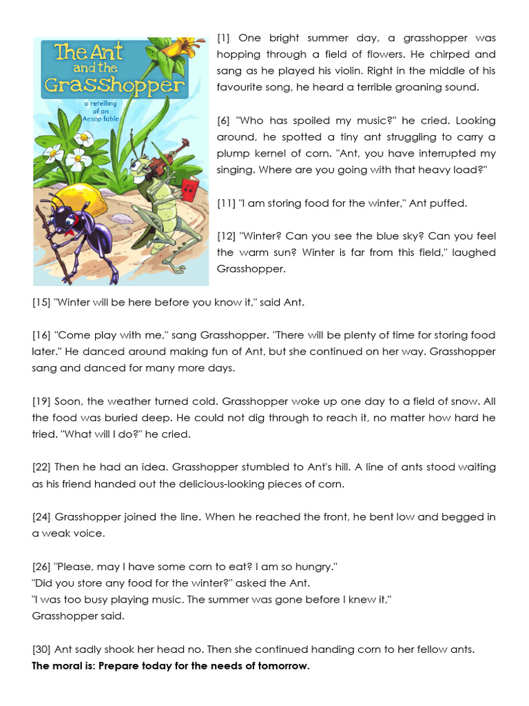 The Ant and the Grasshopper | PDF