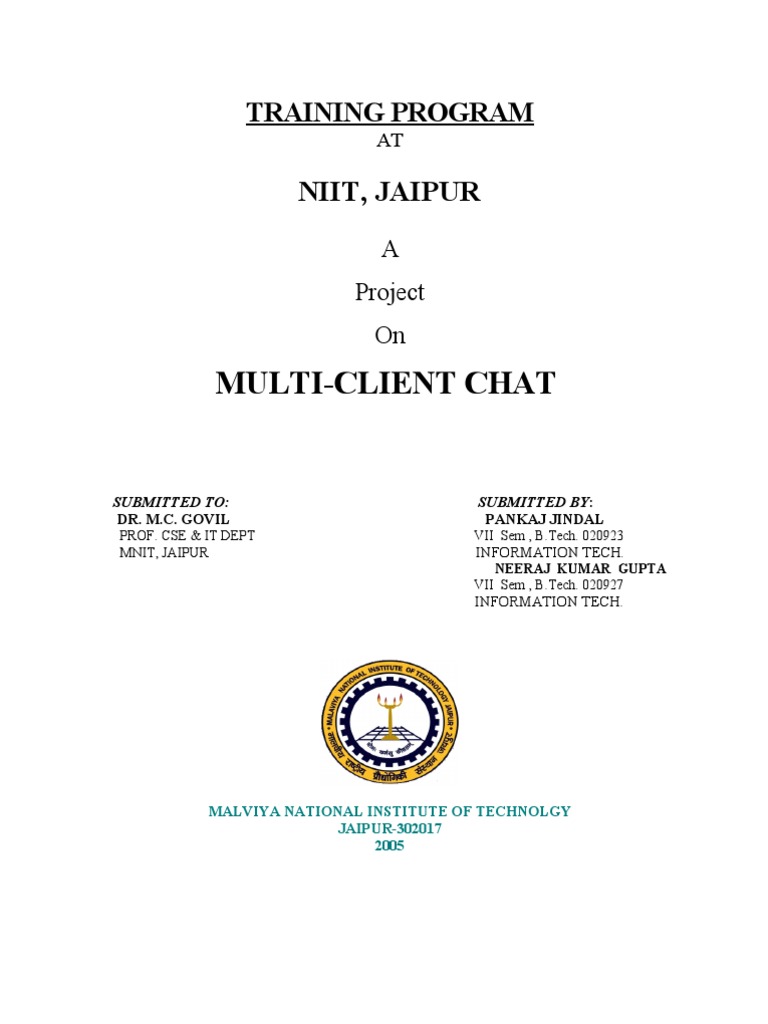 Multi-Client Chat: Niit, Jaipur | PDF | Java (Programming Language ...