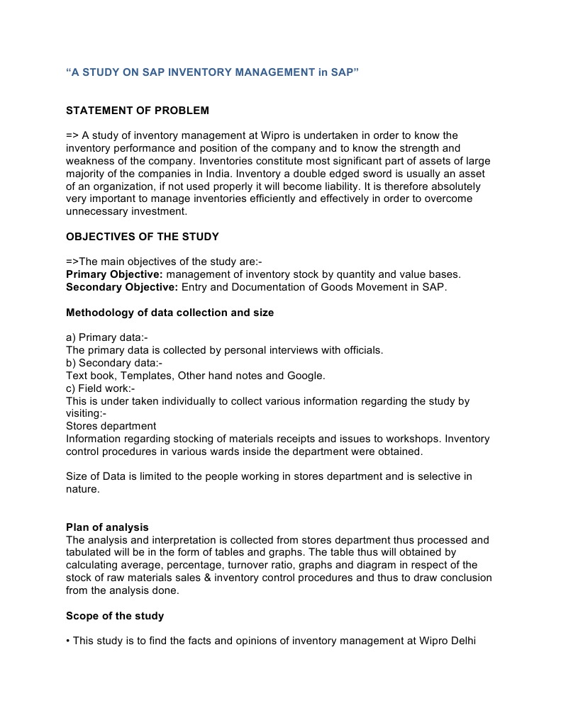 Research Design Inventory Management | PDF