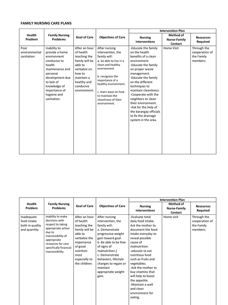 Family Nursing Care Plan | PDF | Nursing | Sanitation Family Nursing Care Plan | PDF | Nursing | Sanitation