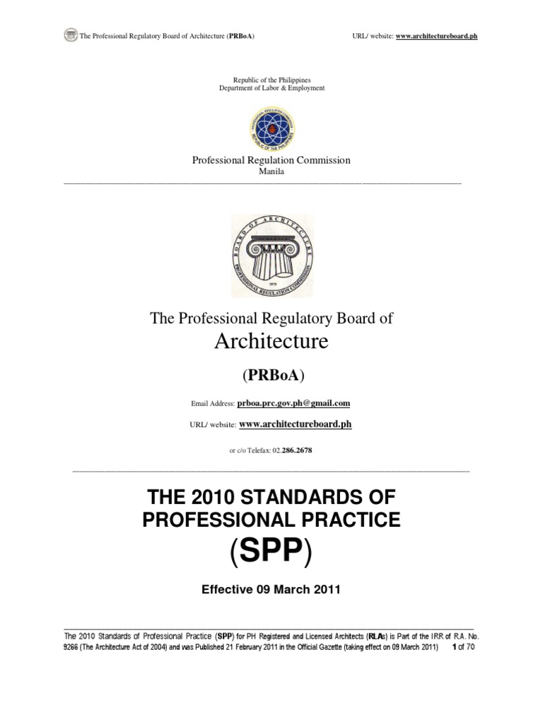 Standard Professional Practice 2010 PRBoa | PDF | Architect | Construction Bidding
