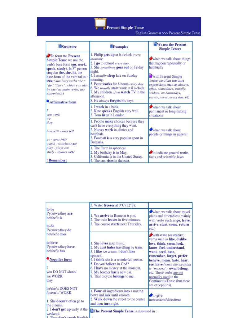 Simple Present Tense | PDF | Grammatical Tense | Verb
