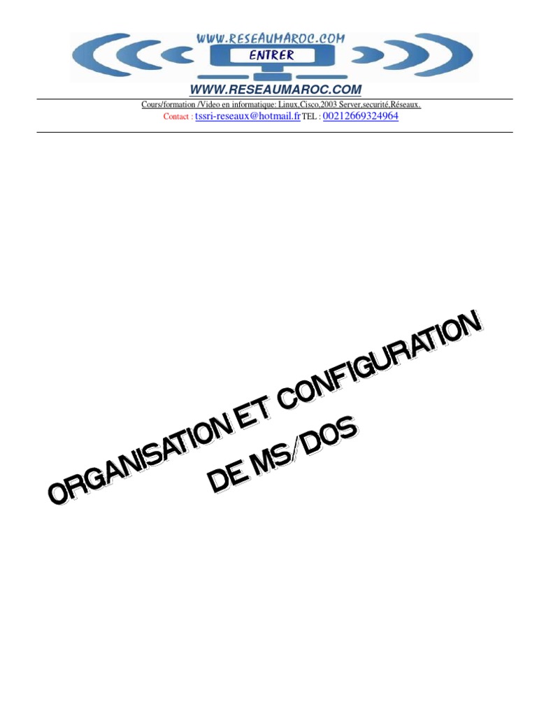 Organisation Et Config de MS DOS | PDF | Bios | Système d'exploitation