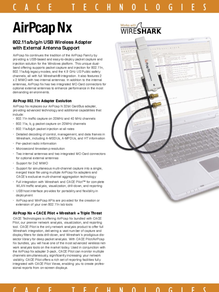 AirPcap Nx Datasheet | Ieee 802.11 | Wireless Networking