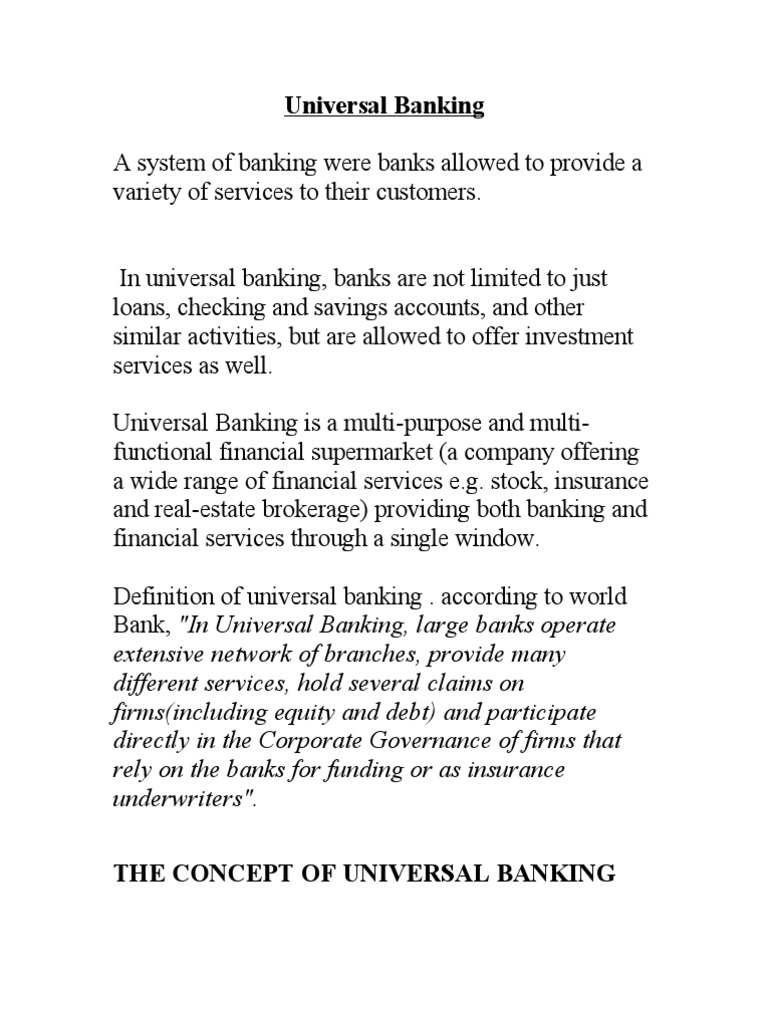 Universal Banking | PDF | Securitization | Mortgage Backed Security