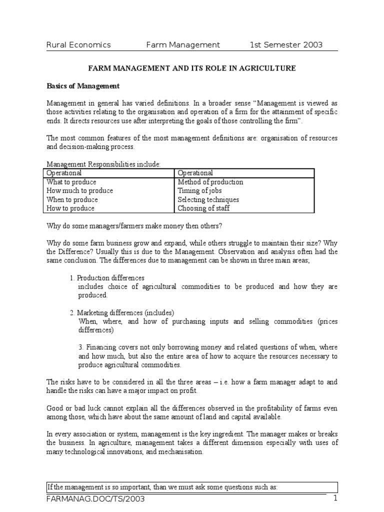 Farm Management Notes | PDF | Decision Making | Economics