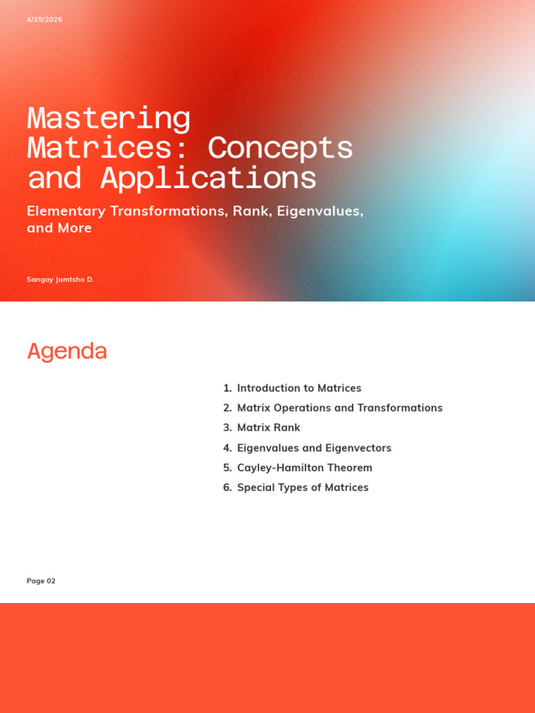 Mastering Matrices Concepts Applications | PDF | Eigenvalues And ...