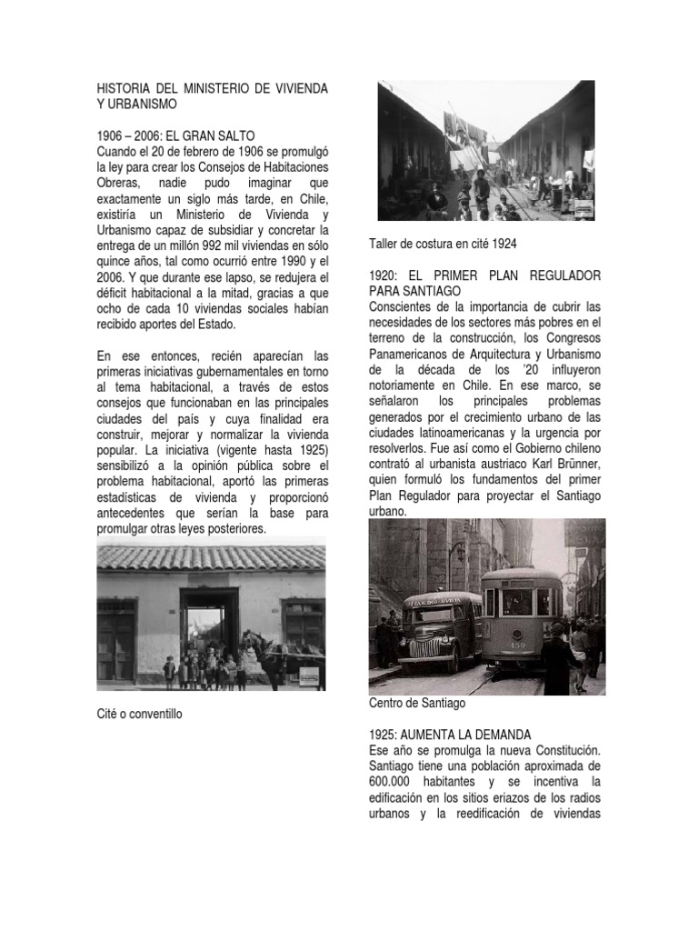 Historia Minvu Editada | PDF | Santiago | Chile