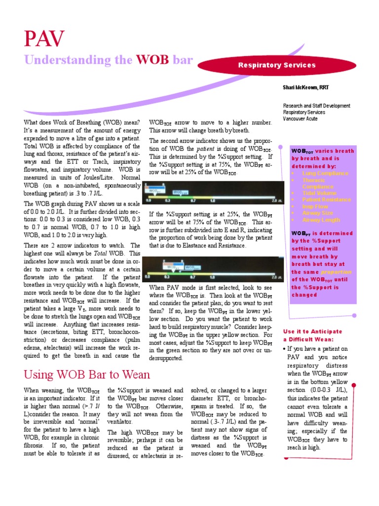 Understanding The WOB Bar PAV | PDF | Breathing | Respiratory Tract