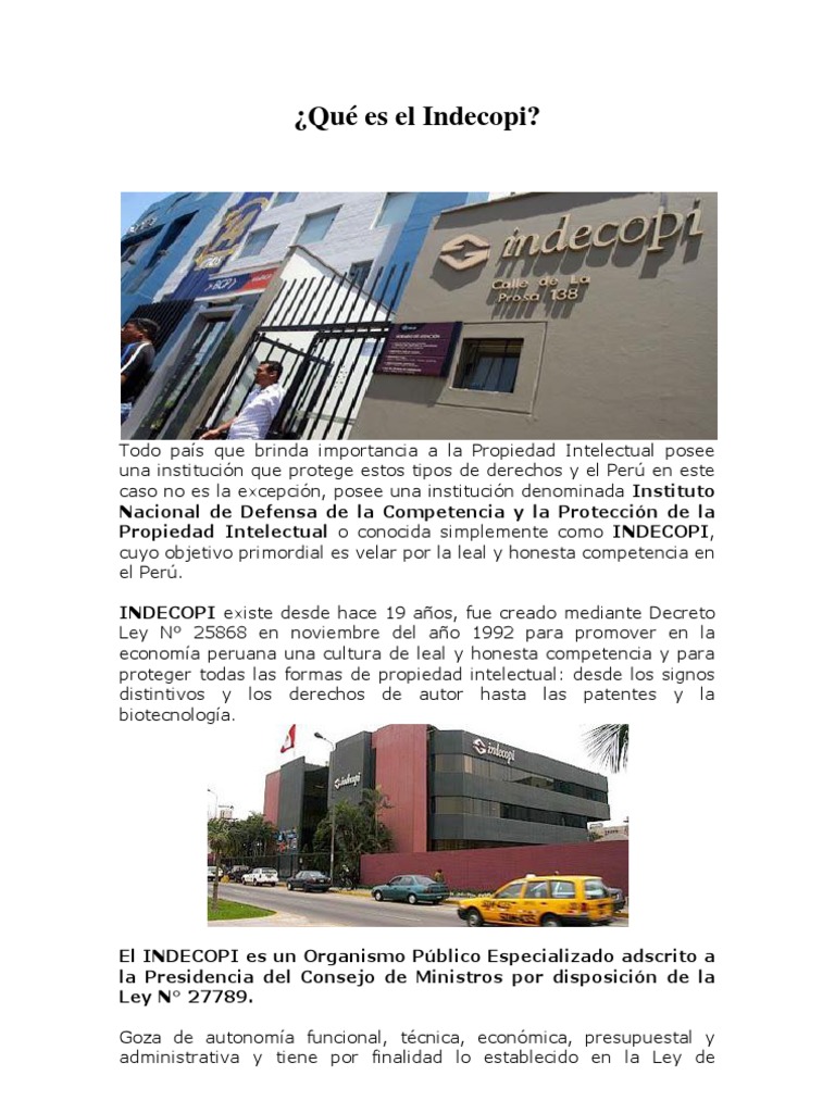 Que Es Indecopi | PDF